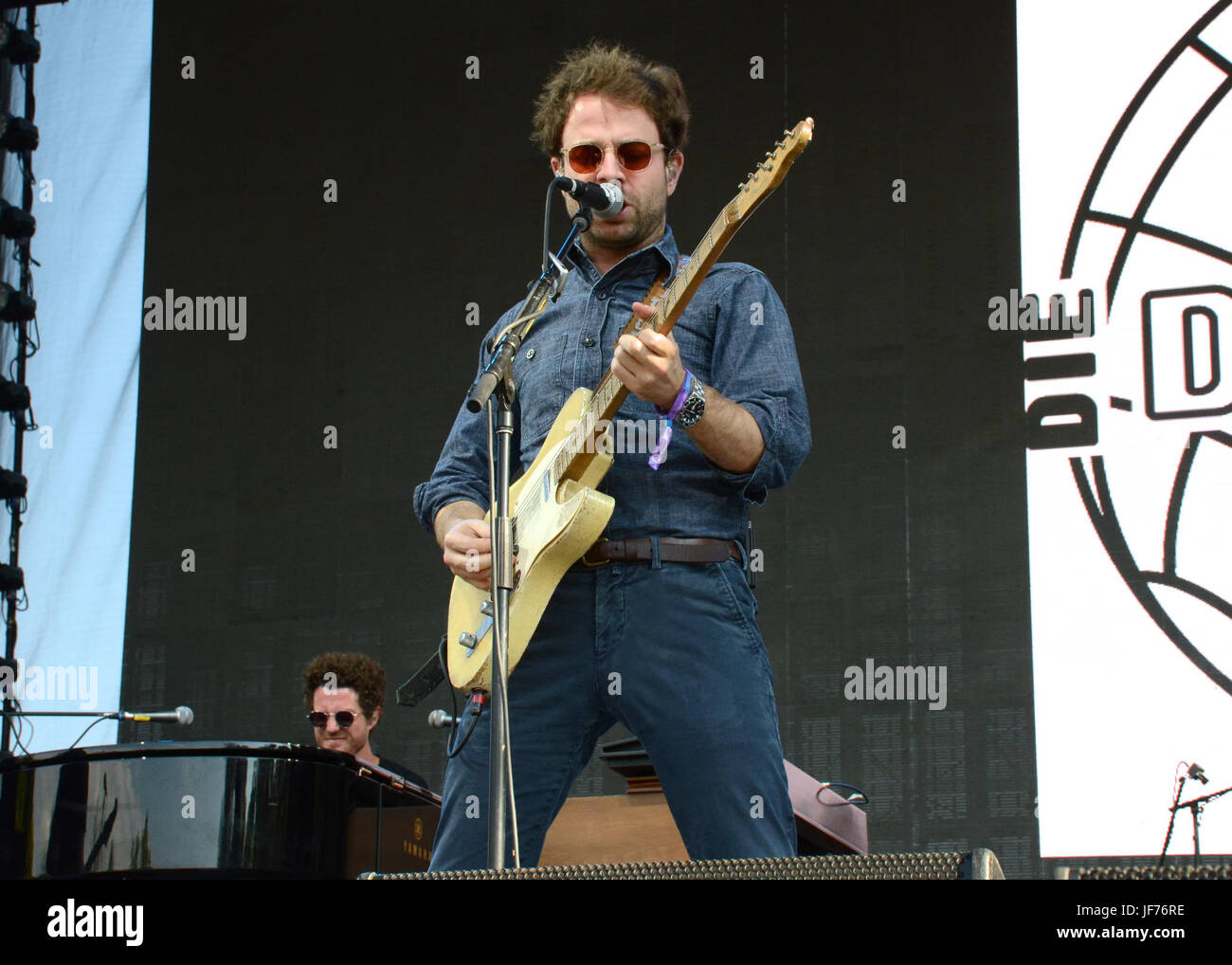 Taylor Goldsmith singer Dawes performs onstage during Arroyo Seco ...