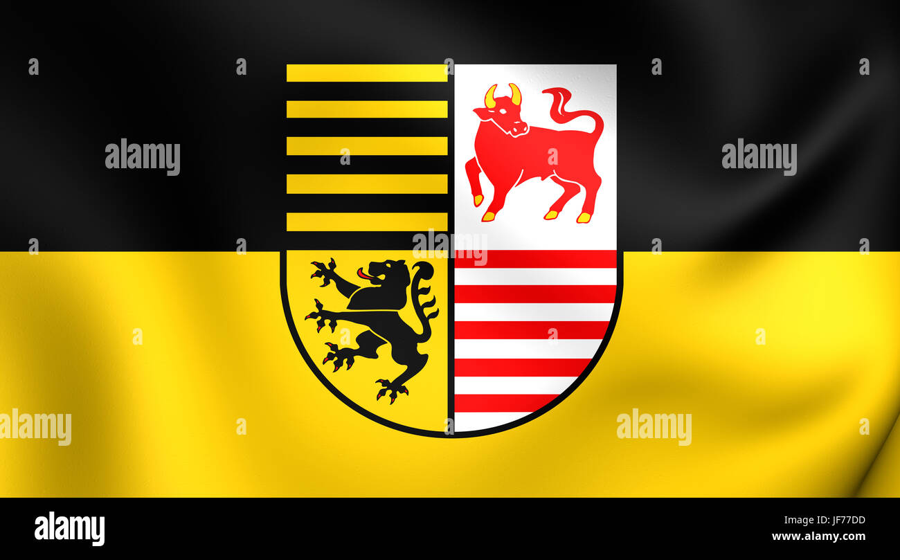 3D Flag of the Elbe-Elster, Germany Stock Photo - Alamy