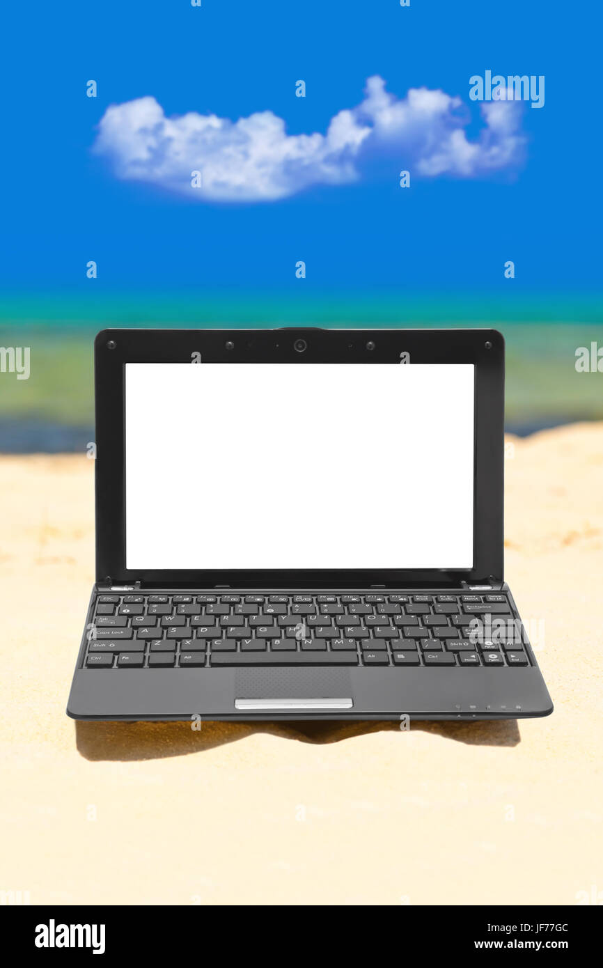 Notebook on beach Stock Photo - Alamy