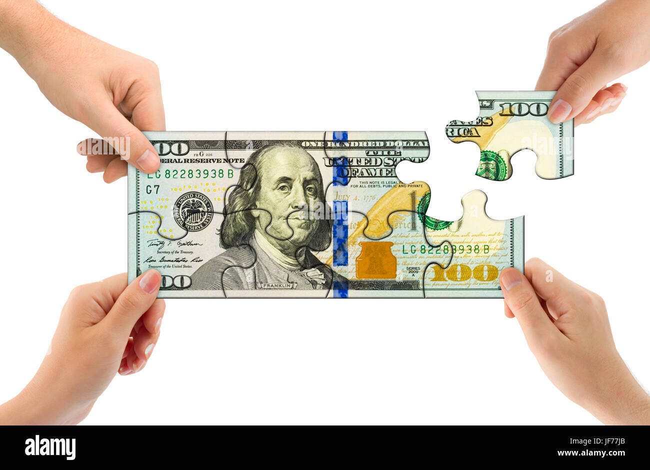 100 dollar puzzle hi-res stock photography and images - Alamy