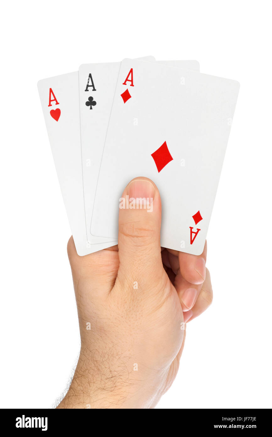 Hand with playing cards Stock Photo - Alamy