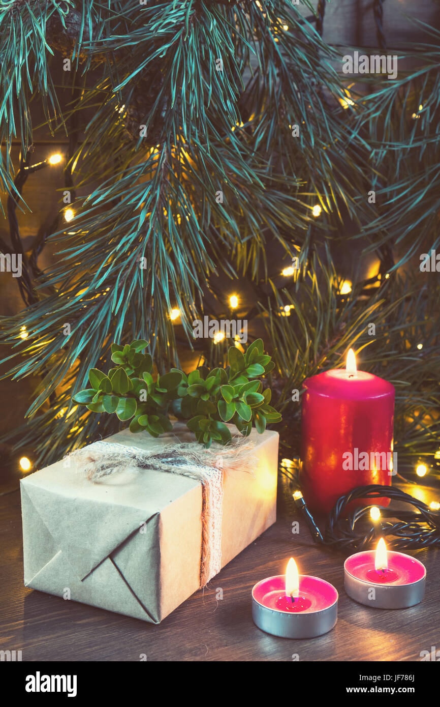 Merry christmas gift candles hi-res stock photography and images - Alamy