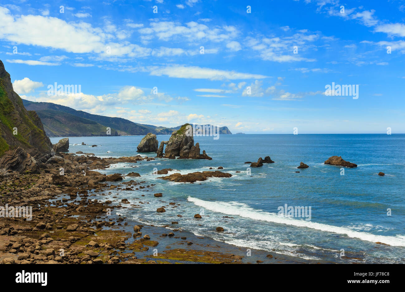 Biscay bay coast landscape, Spain Stock Photo - Alamy