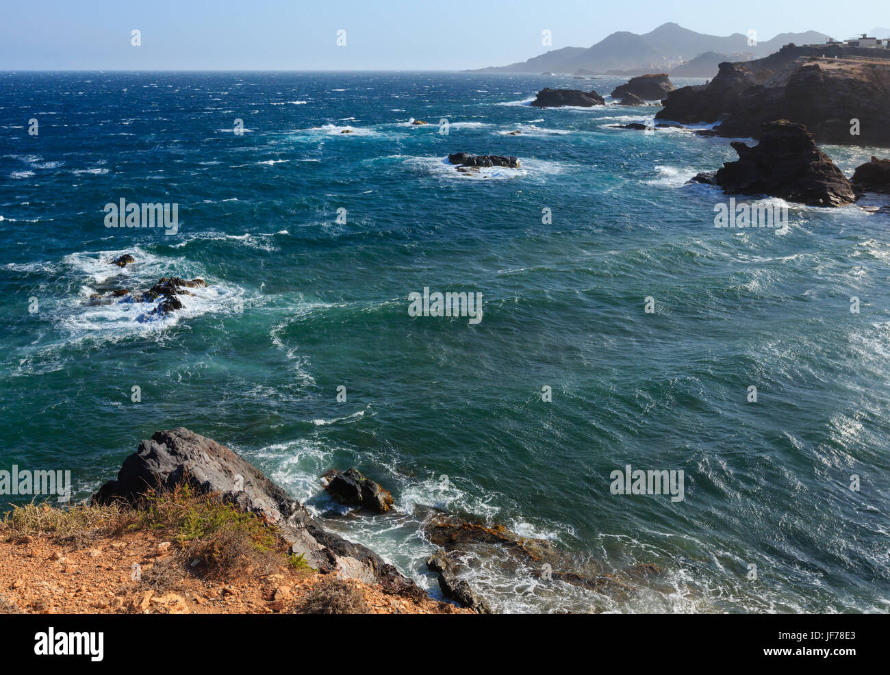 Atlantic ocean stormy view, Spain Stock Photo - Alamy