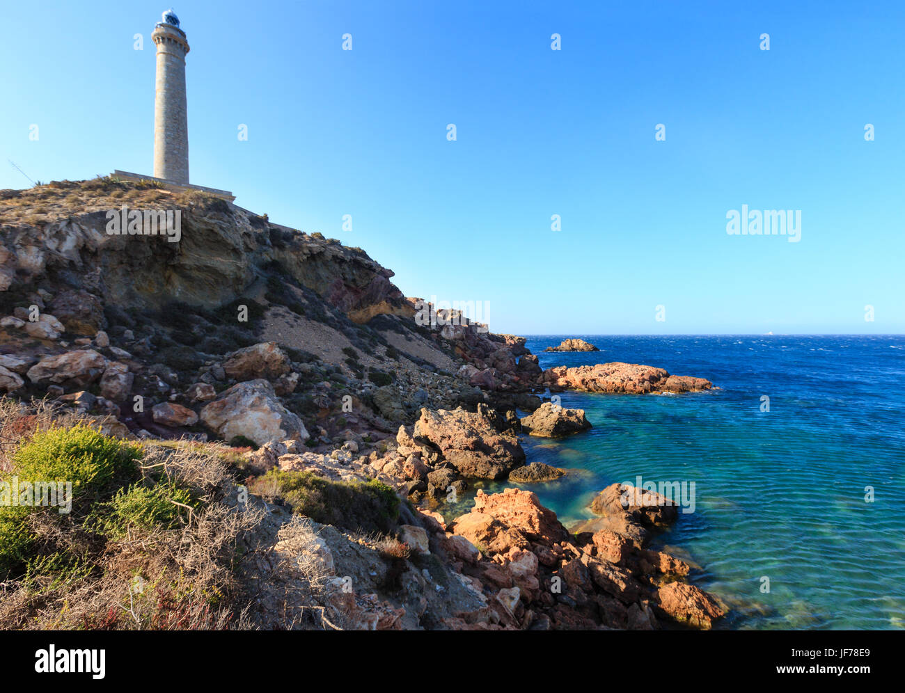 Cabo de Palos lighthouse (Spain Stock Photo - Alamy