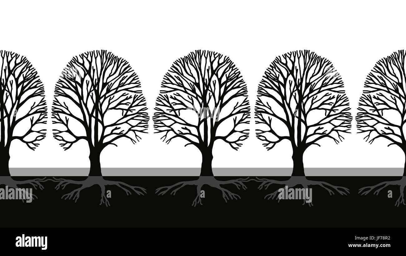 seamless pattern with trees Stock Photo - Alamy