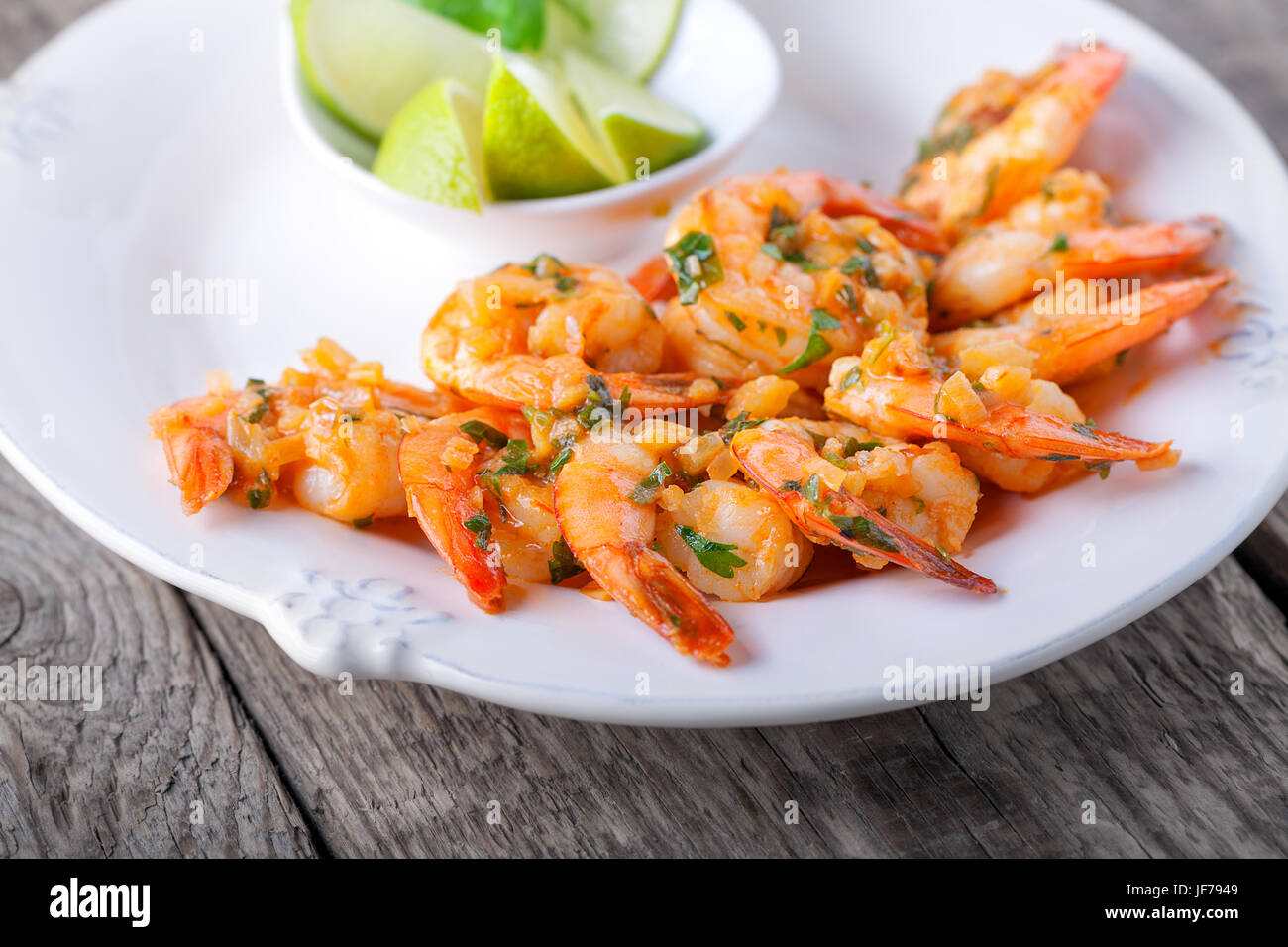 Fried Prawns served on the plate Stock Photo - Alamy