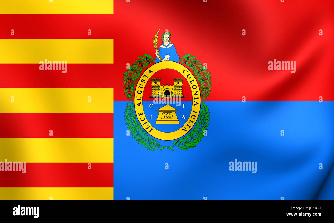 3D Flag of Elche Stock Photo - Alamy