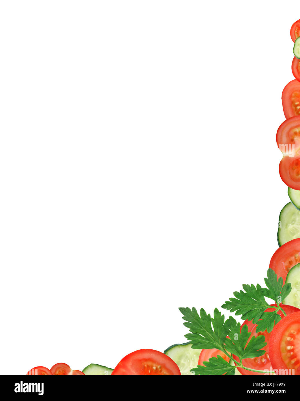 Border made from freshness sliced tomatoes and cucumbers. Good ...