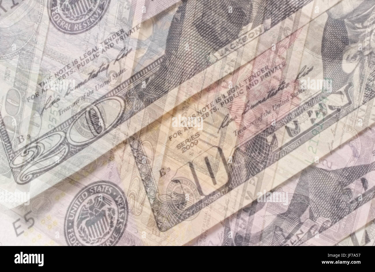 Abstract dollar bills of different denominations background Stock Photo ...