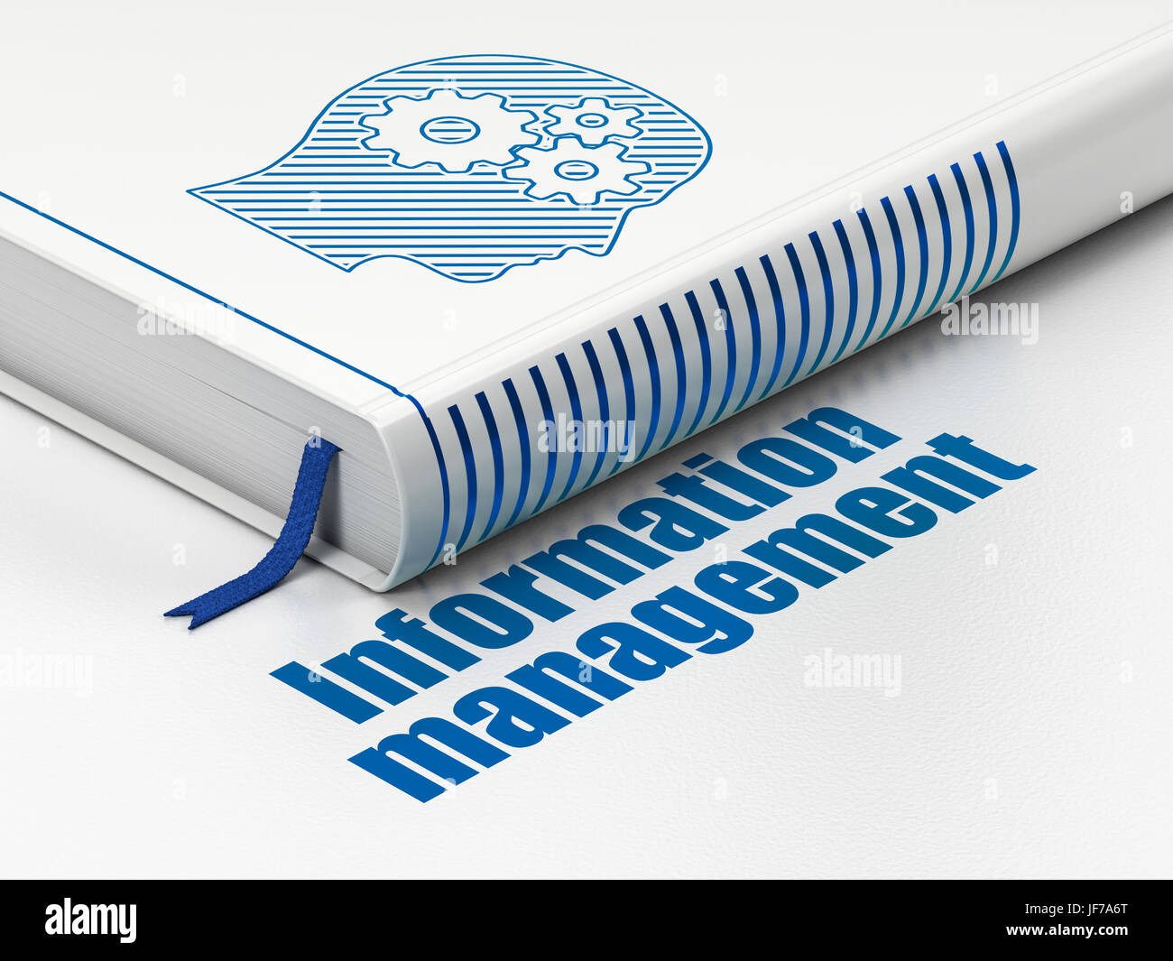 Data concept: book Head With Gears, Information Management on white ...