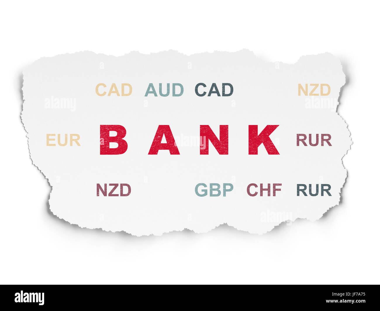 Currency concept: Bank on Torn Paper background Stock Photo - Alamy