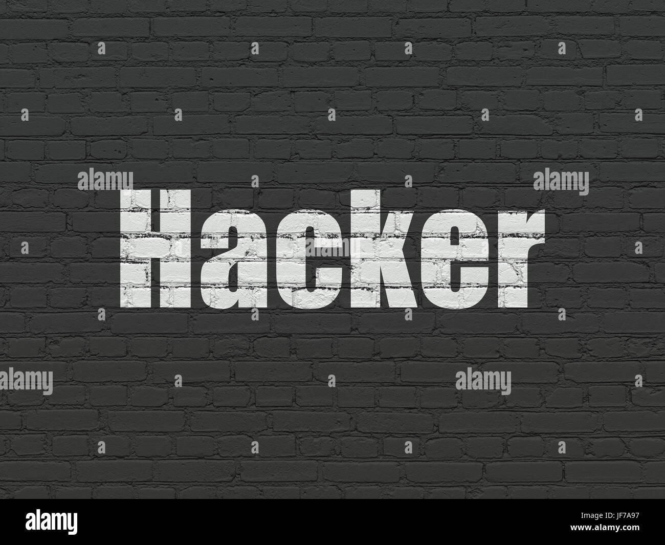 Protection concept: Hacker on wall background Stock Photo - Alamy