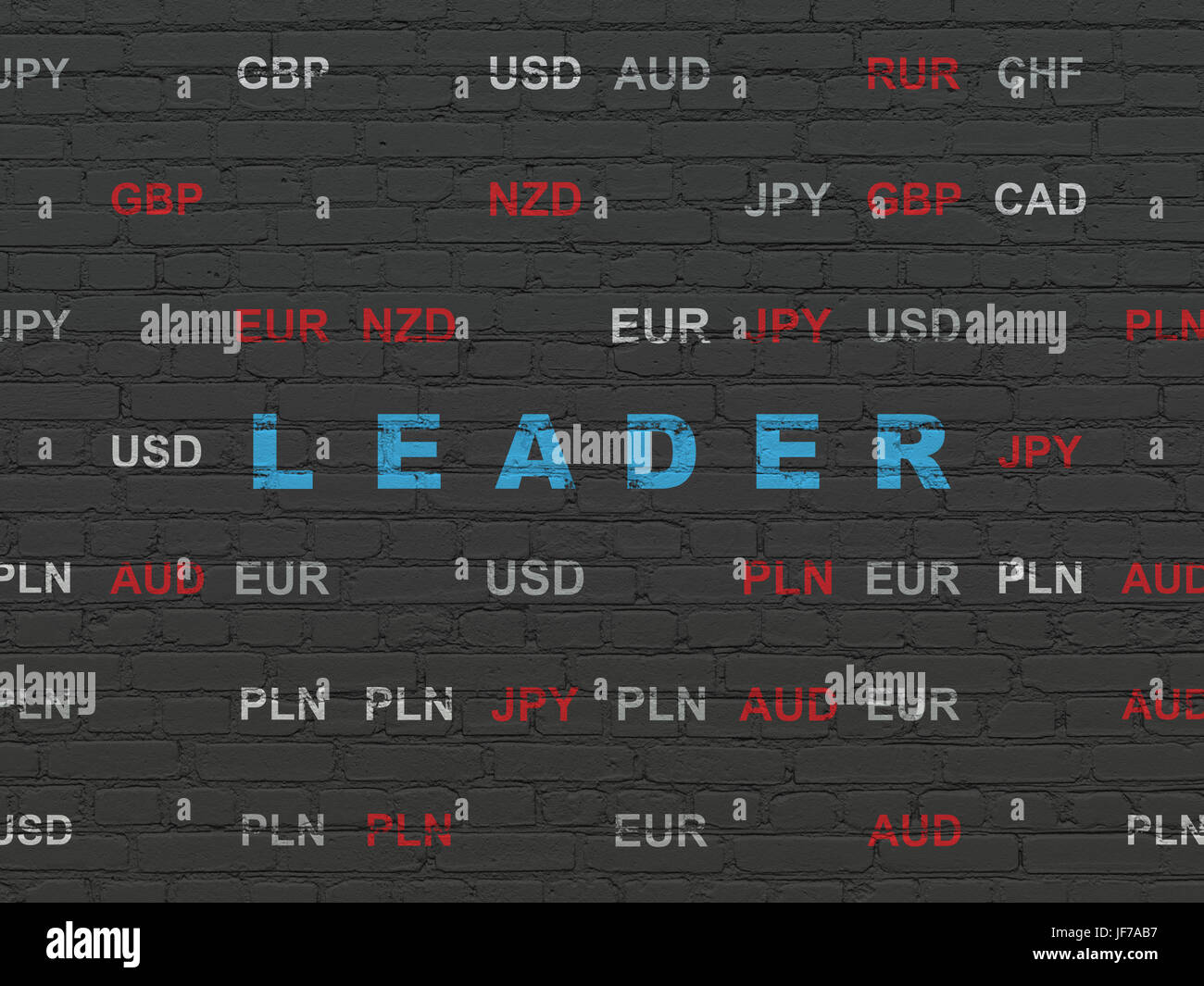 Business concept: Leader on wall background Stock Photo - Alamy