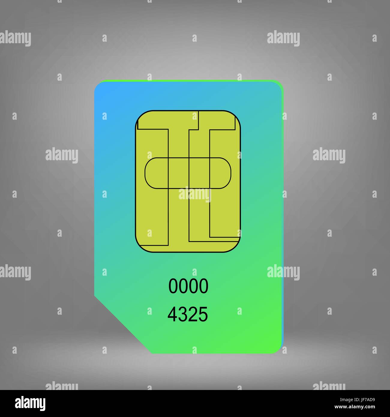 Green Blue Sim Card Isolated on Grey Background Stock Vector Image ...