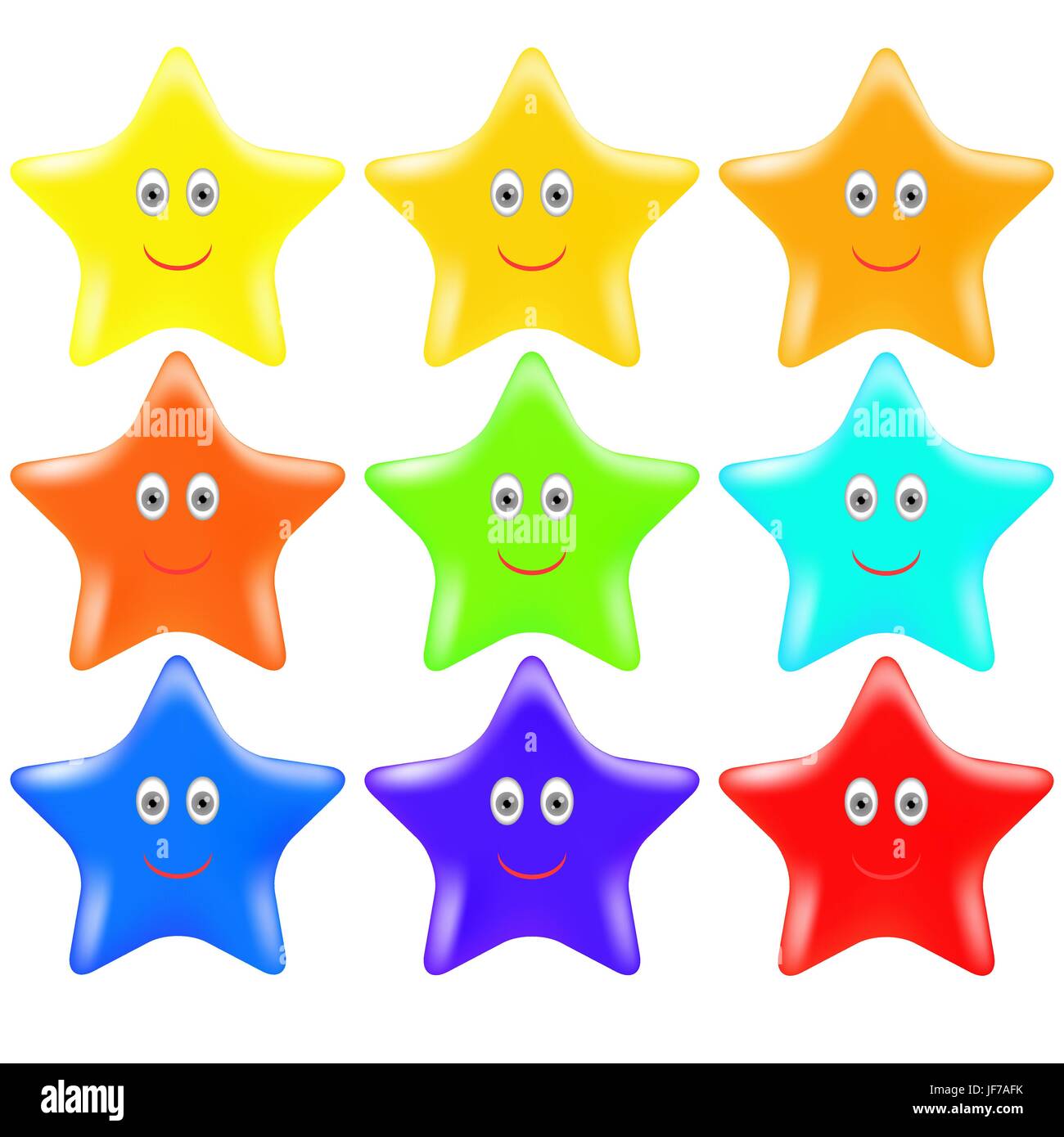 Set of Colorful Gold Stars Isolated onWhite Background Stock Vector ...