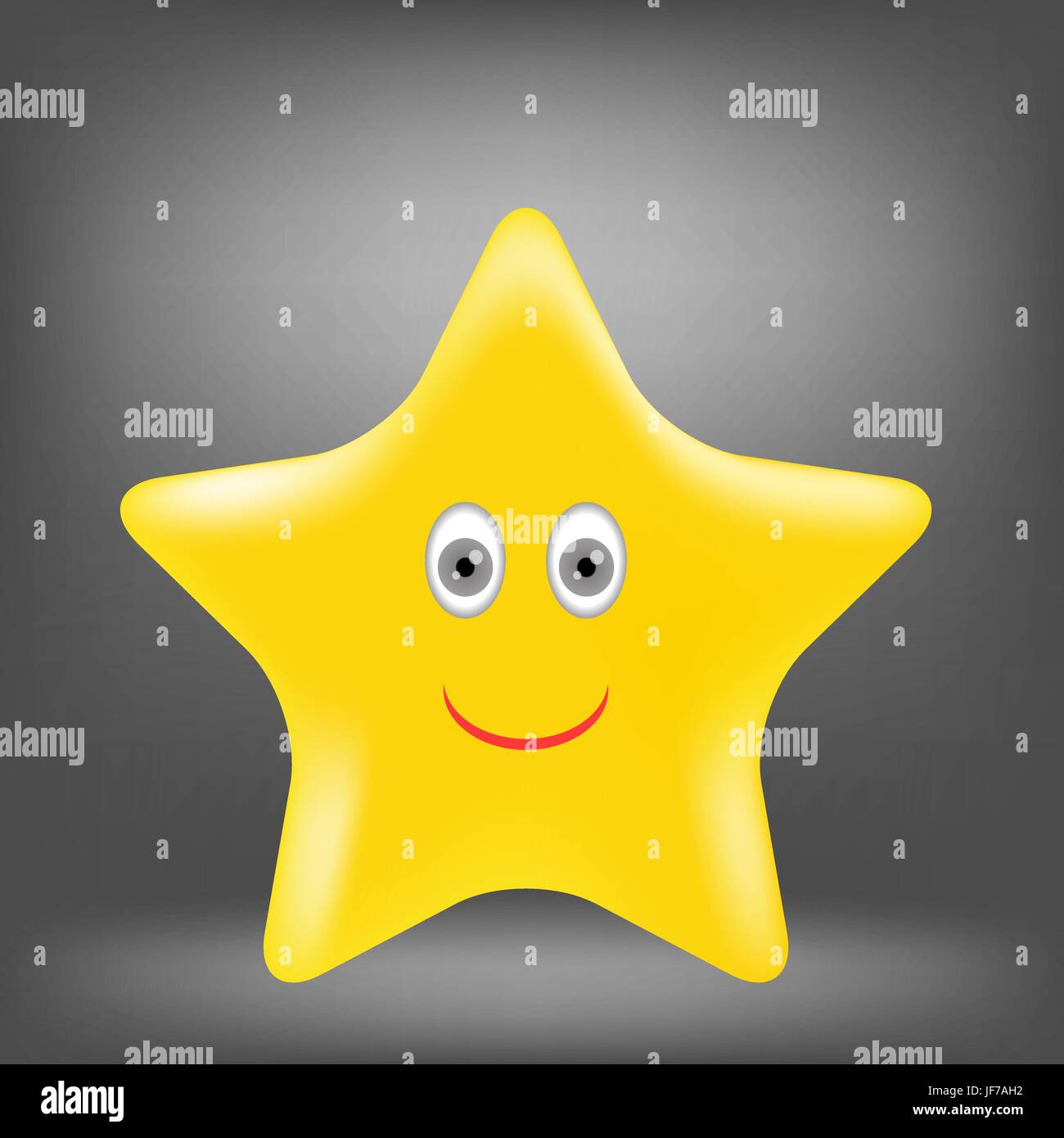 Cartoon Gold Star Isolated on Grey Background Stock Vector Image & Art ...