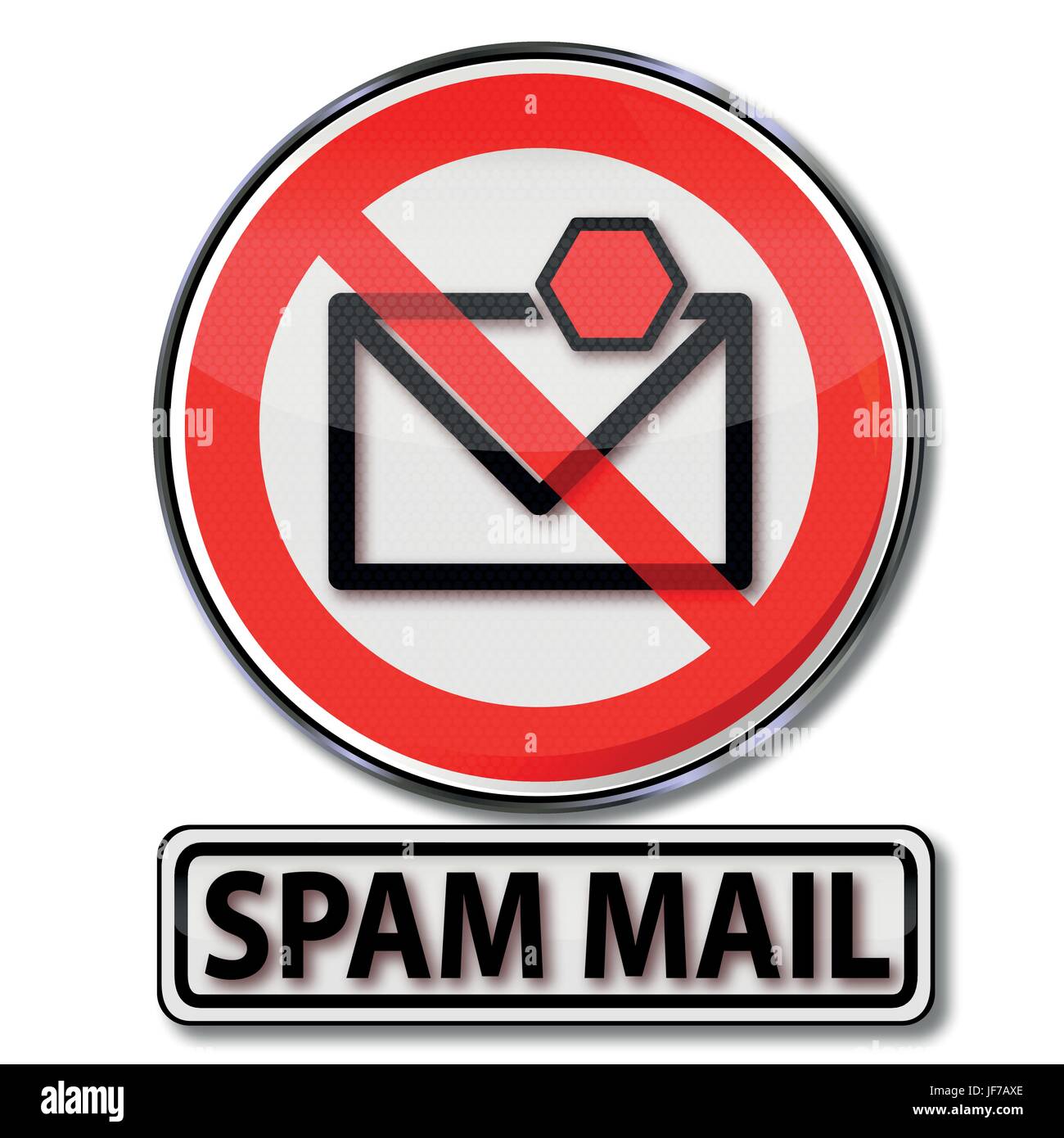 prohibition sign for spam mails Stock Vector Image & Art - Alamy
