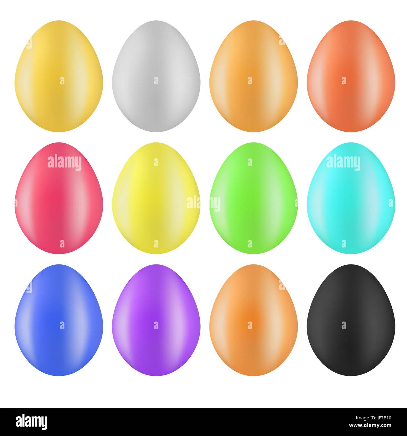 Set of Colorful Eggs Isolated on White Background Stock Vector Image ...
