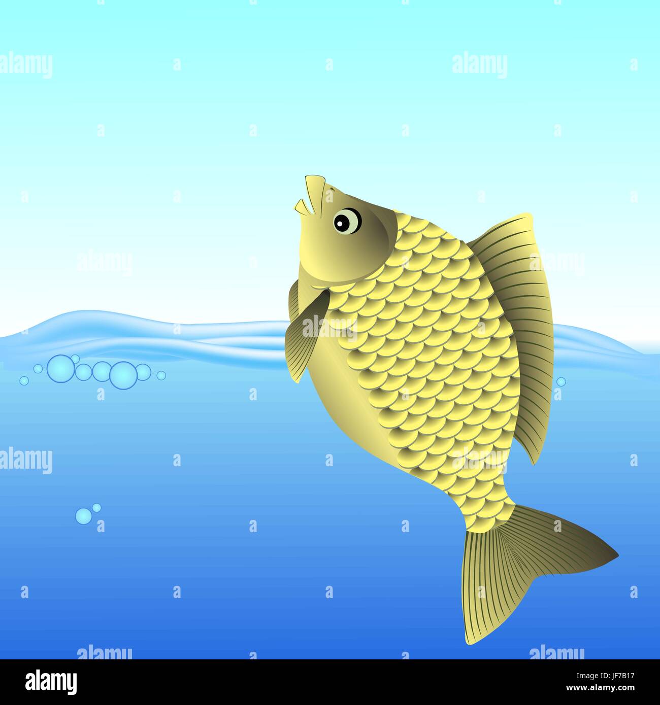 One single fish swimming Stock Vector Images - Alamy