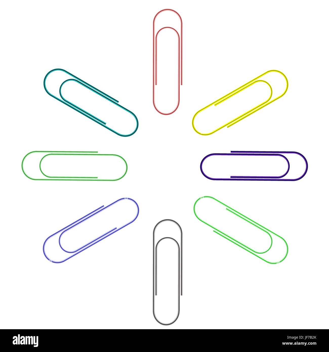 Colorful Paper Clips Isolated on White Background Stock Vector Image ...