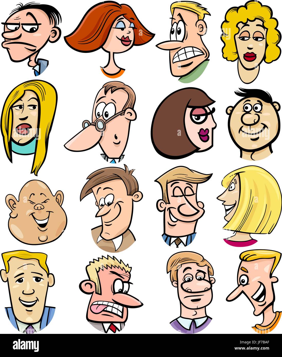 Cartoon people characters faces hi-res stock photography and images - Alamy