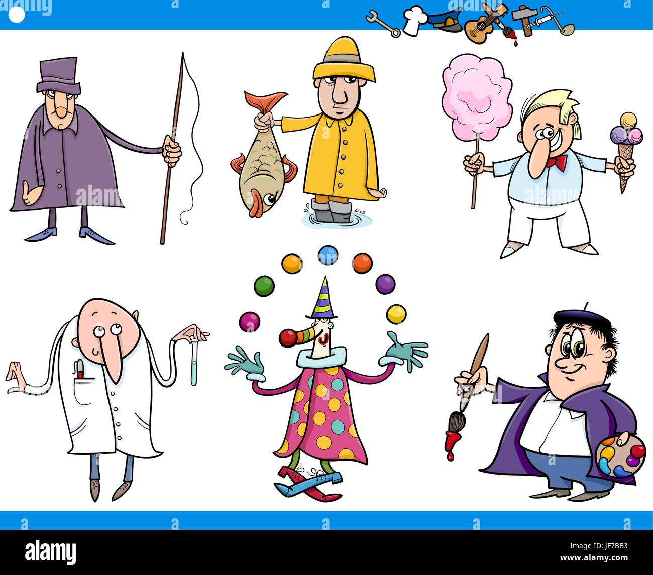 Cartoon people occupations characters set hi-res stock photography and ...