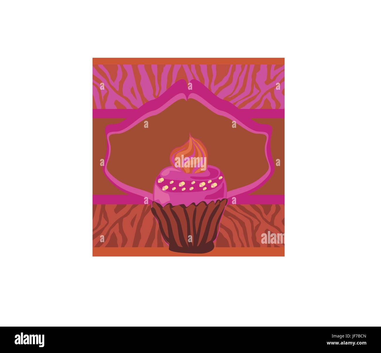 Cupcake frame cakes cream Stock Vector Images - Alamy