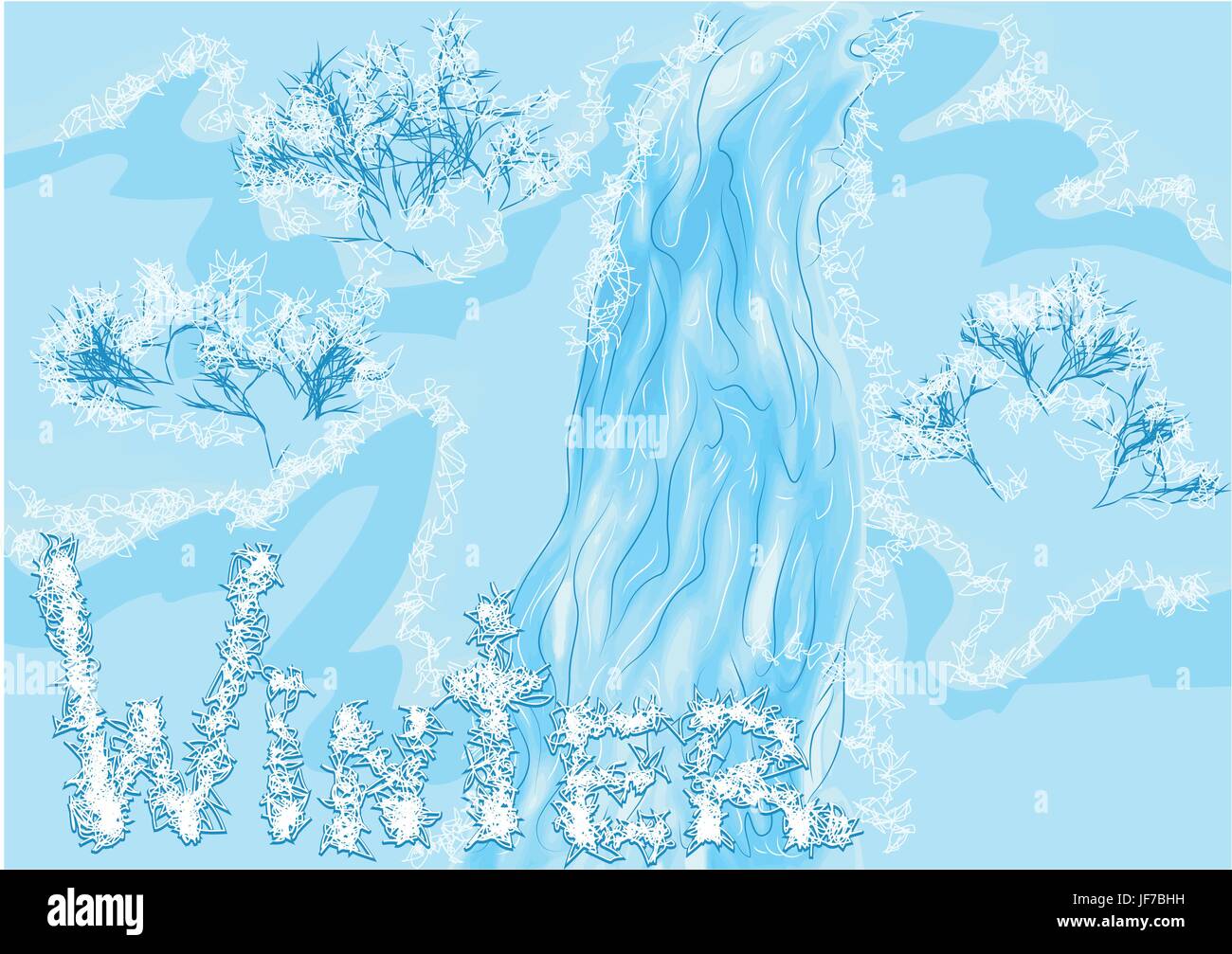 Waterfall and countryside Stock Vector Images - Alamy