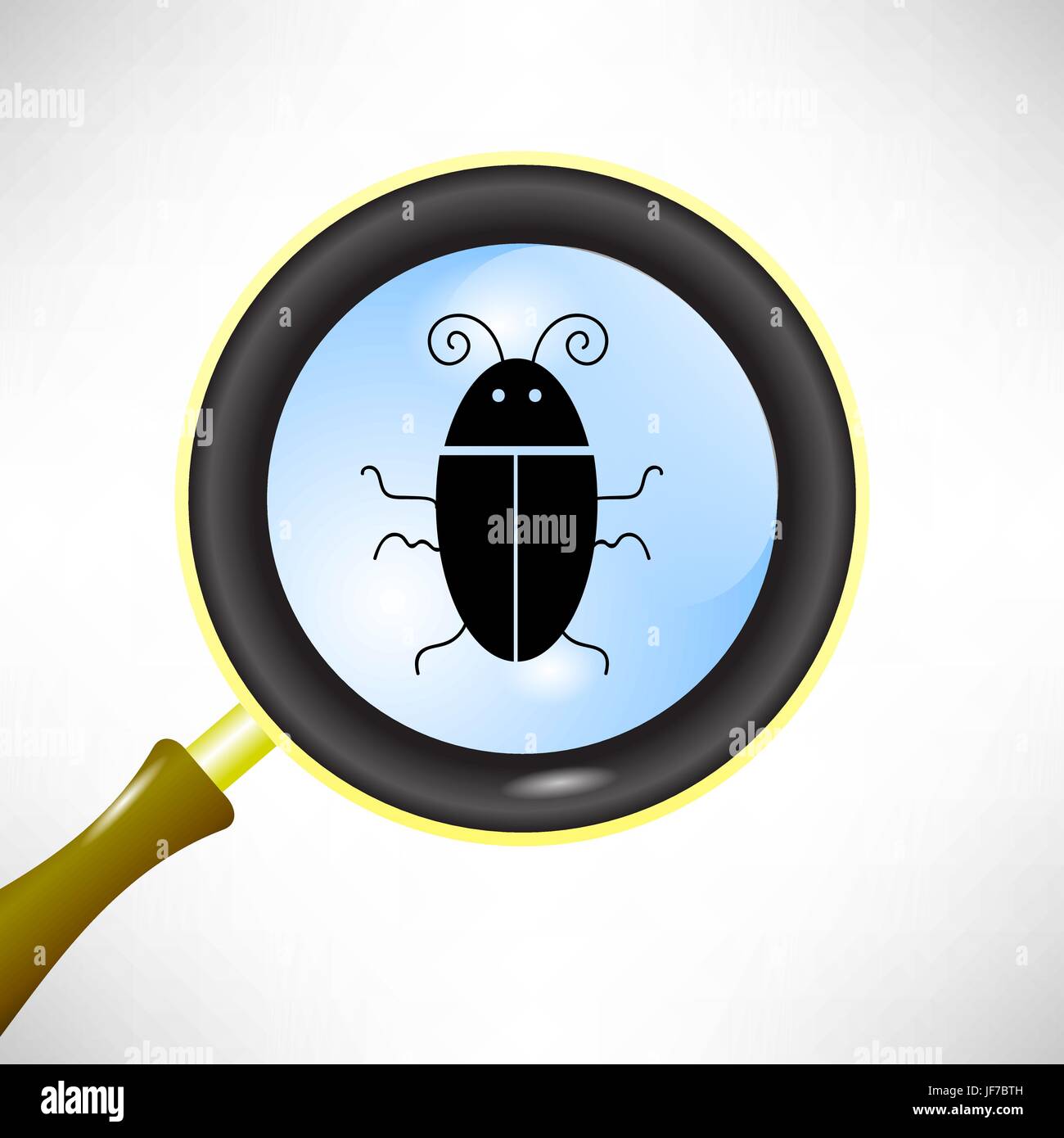 Computer Bug. Computer Virus under Magnifying Glass Stock Vector Image ...