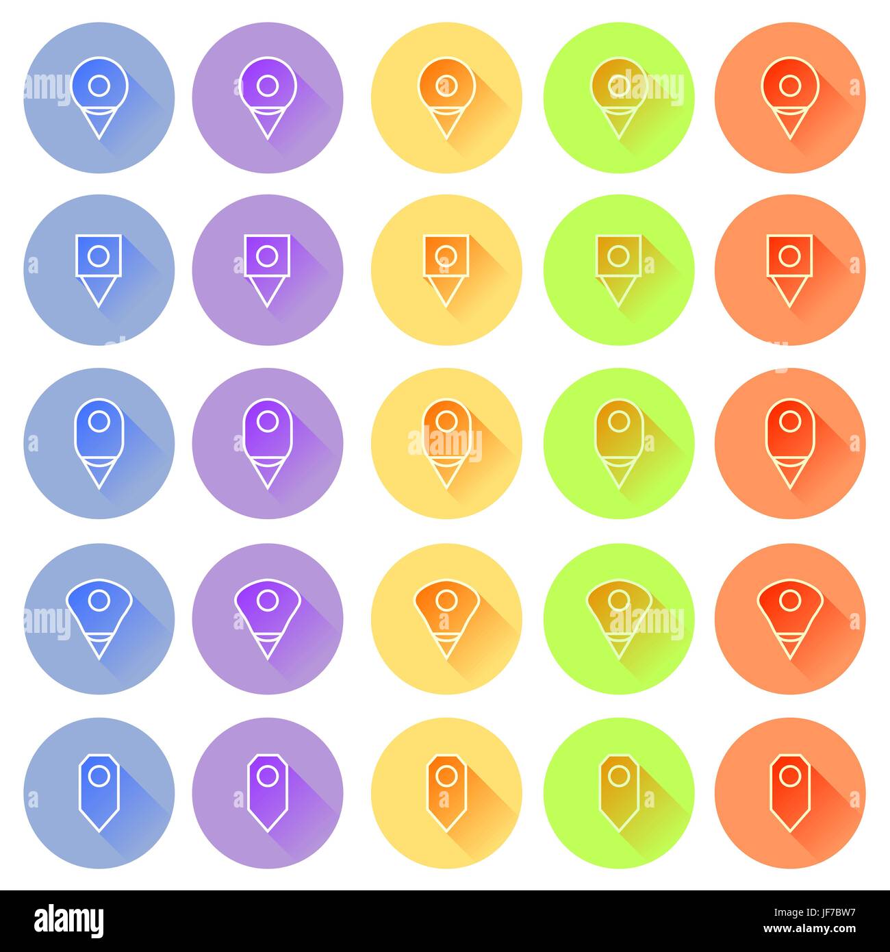 Location marker symbols. Map pointer sign icons Stock Vector Image ...