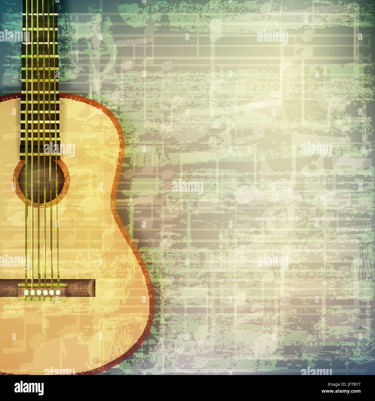 abstract grunge music background with acoustic guitar Stock Vector ...