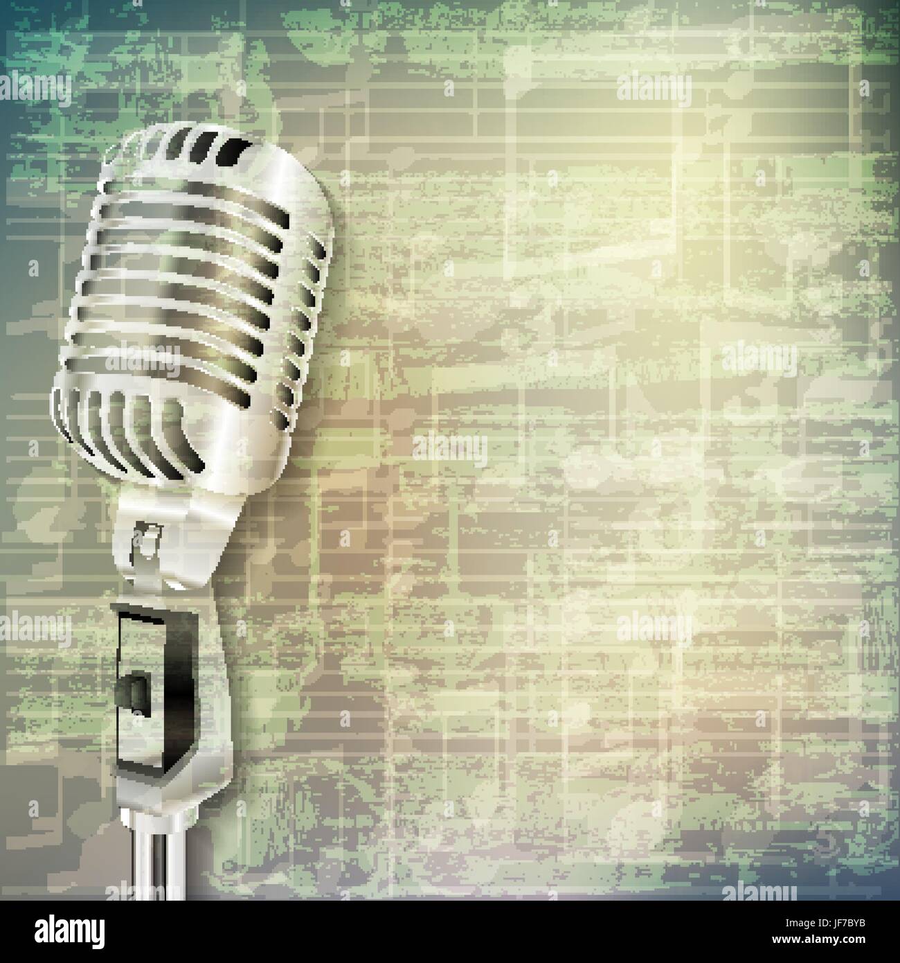 abstract grunge music background with retro microphone Stock Vector ...