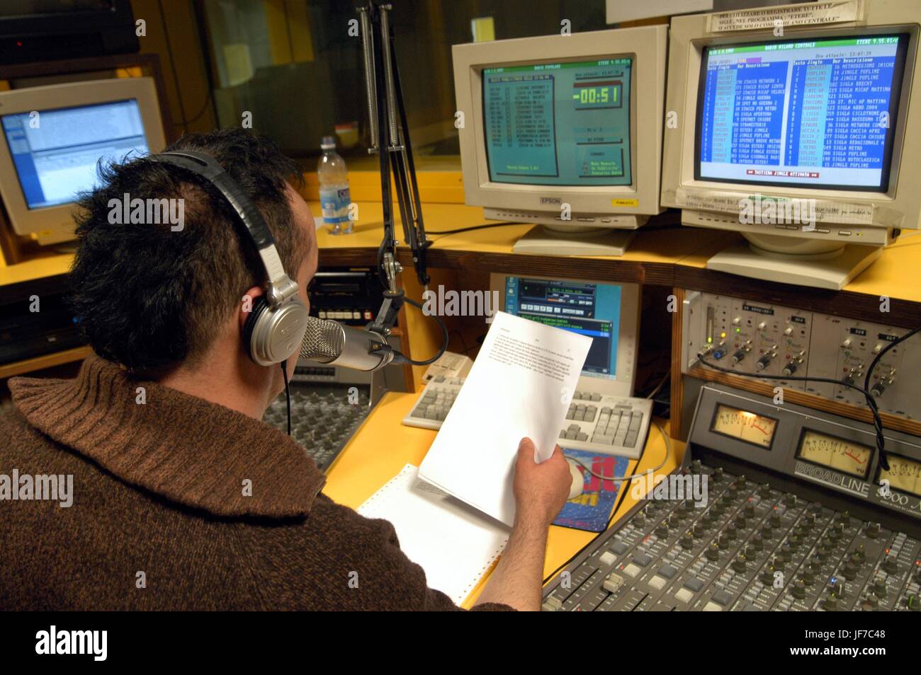 The broadcast studios of Radio Popolare, an independent radio station ...