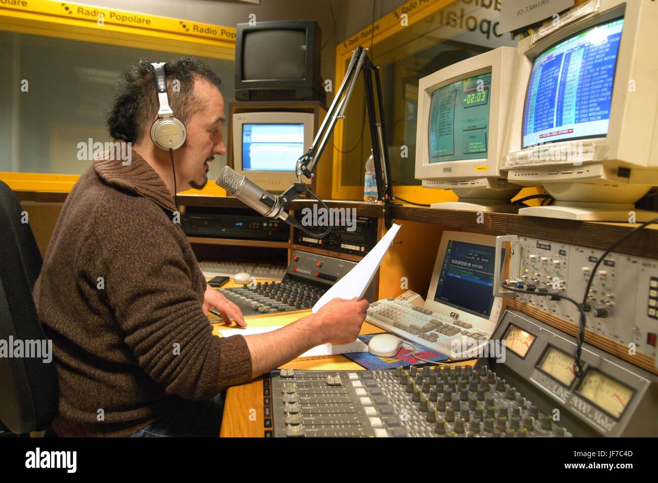 The broadcast studios of Radio Popolare, an independent radio station ...