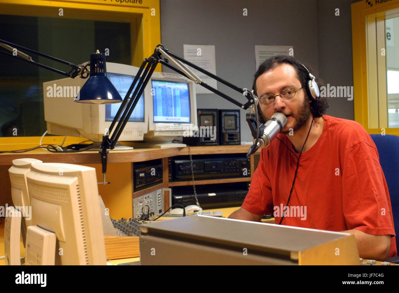 The broadcast studios of Radio Popolare, an independent radio station ...