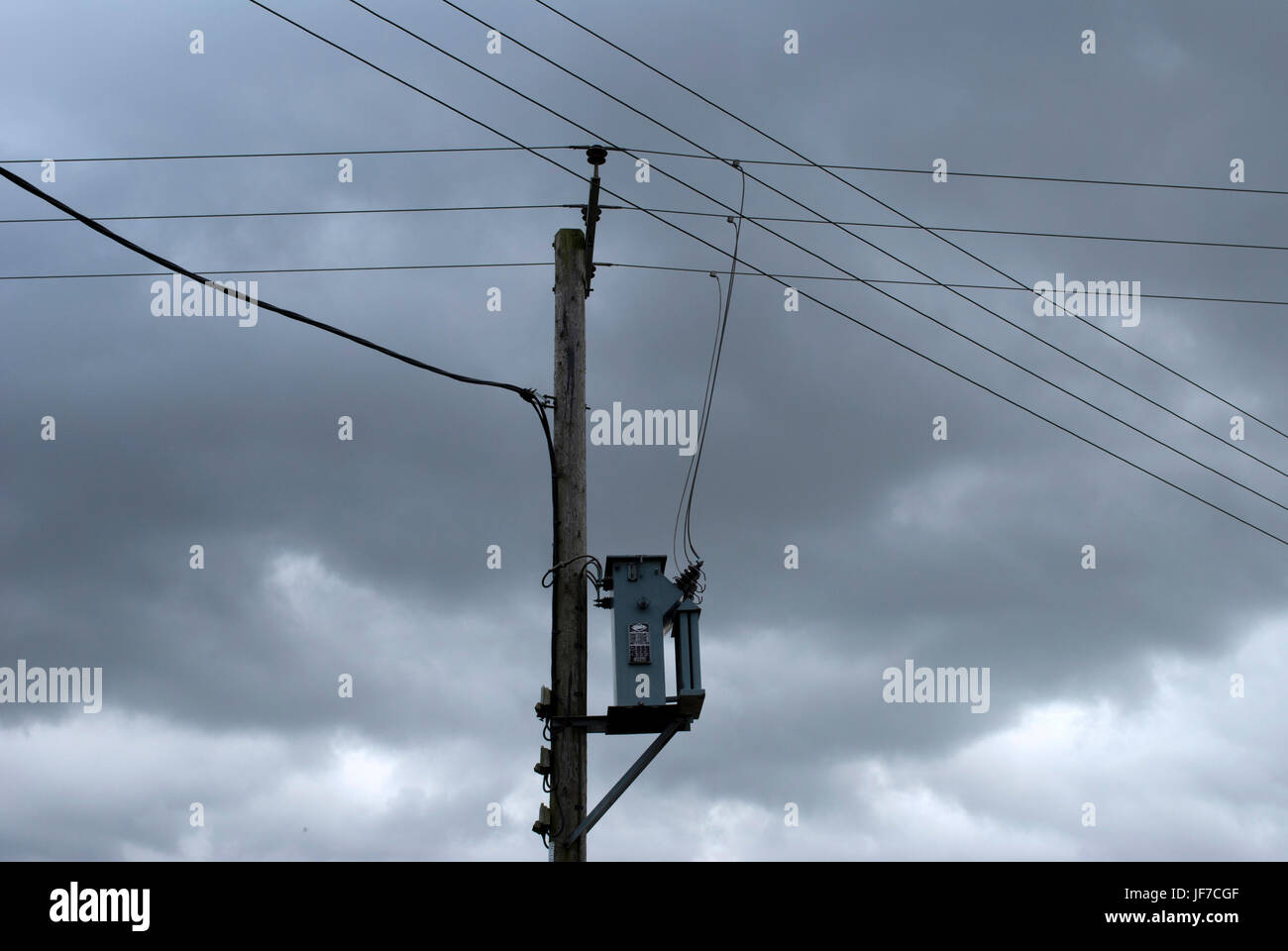 electricity junction box on electrical pole Stock Photo - Alamy