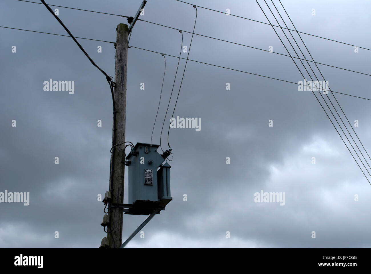 electricity junction box on electrical pole Stock Photo - Alamy
