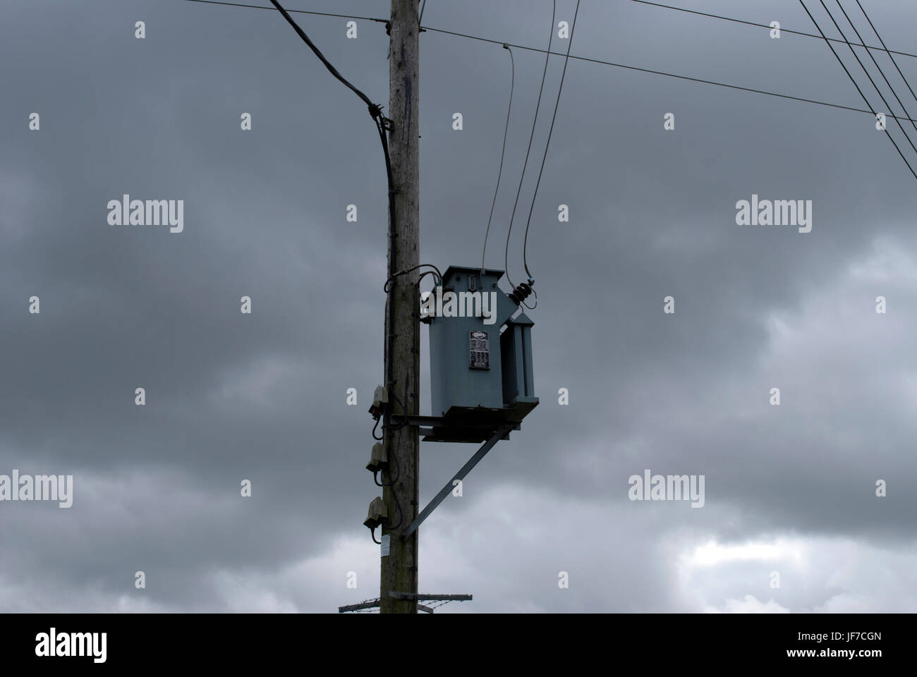 electricity junction box on electrical pole Stock Photo - Alamy