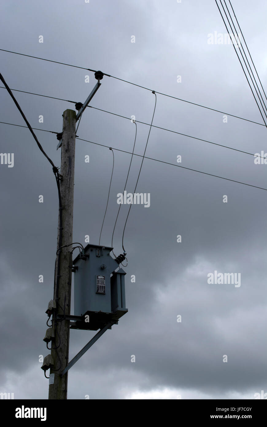 electricity junction box on electrical pole Stock Photo - Alamy