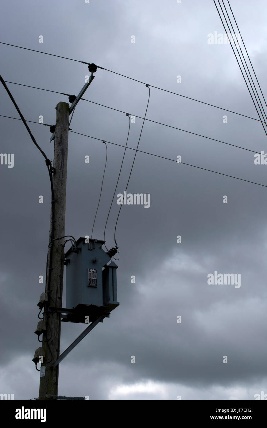 electricity junction box on electrical pole Stock Photo - Alamy