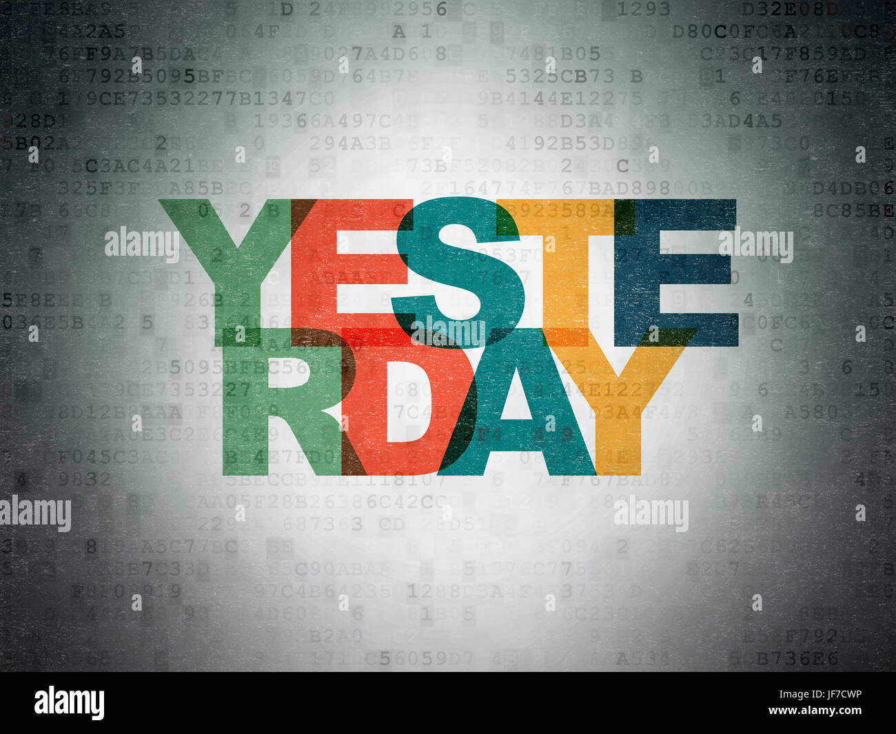 Time concept: Yesterday on Digital Data Paper background Stock Photo ...