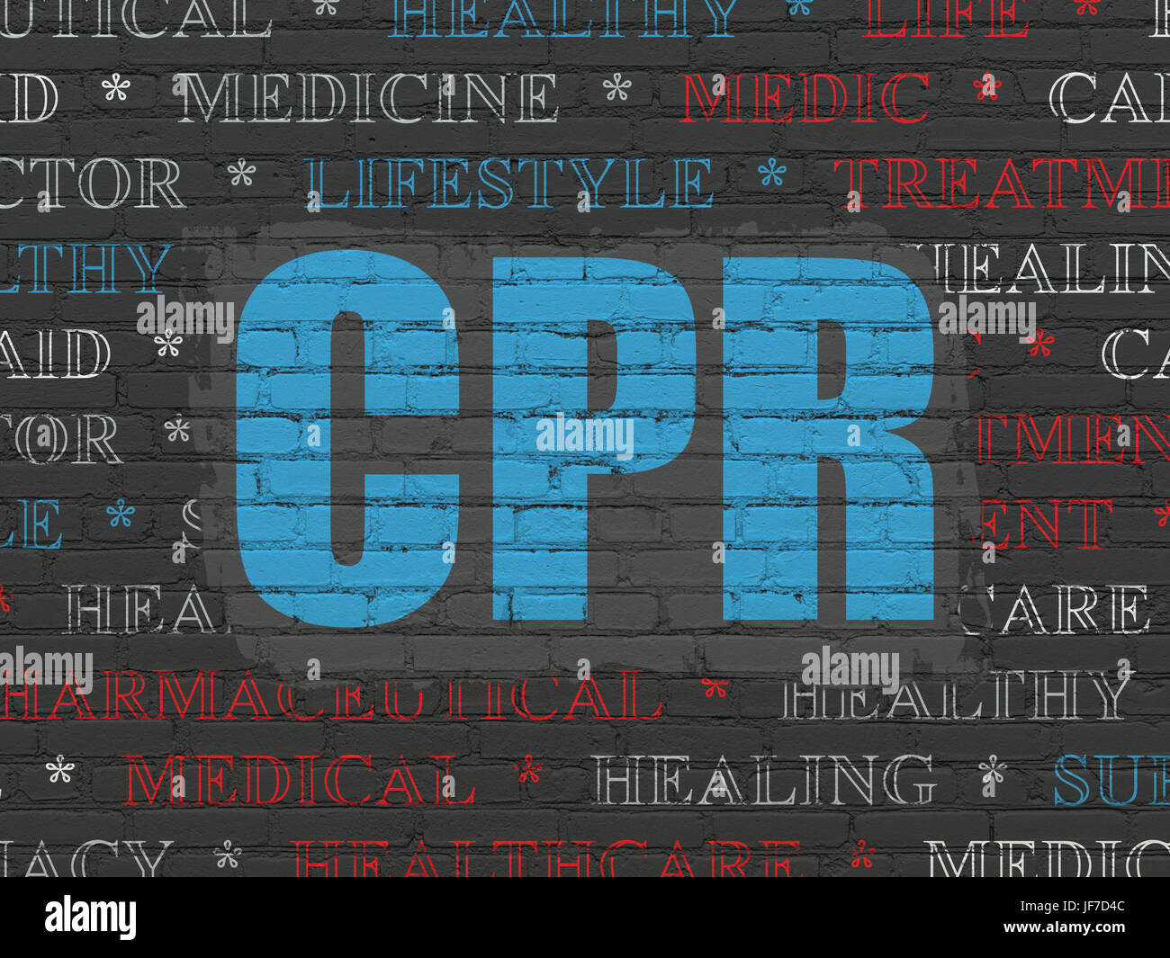 Health concept: CPR on wall background Stock Photo - Alamy