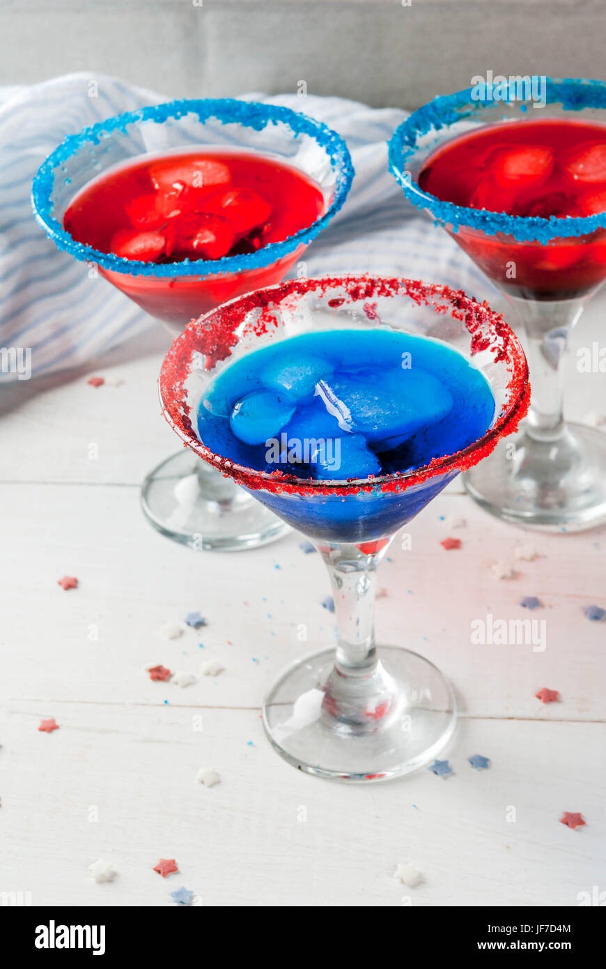 Treats for Independence Day holiday on July 4. Homemade alcoholic ...