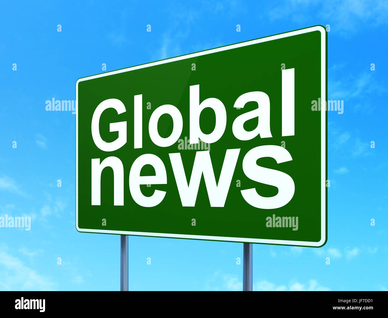 News concept: Global News on road sign background Stock Photo - Alamy