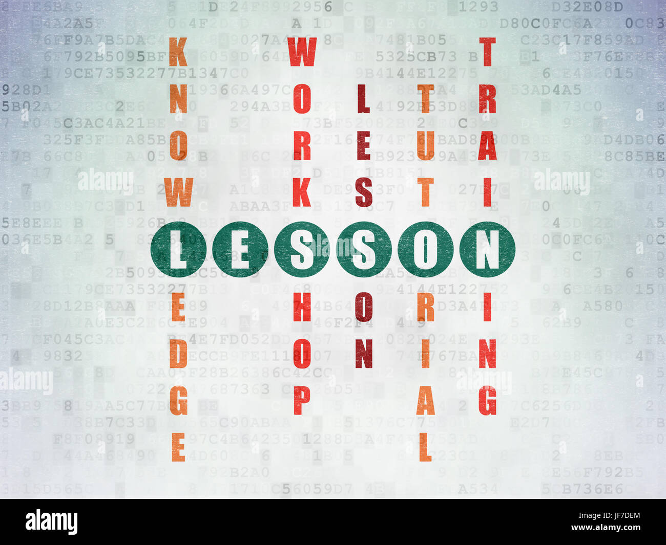 Education concept: Lesson in Crossword Puzzle Stock Photo - Alamy