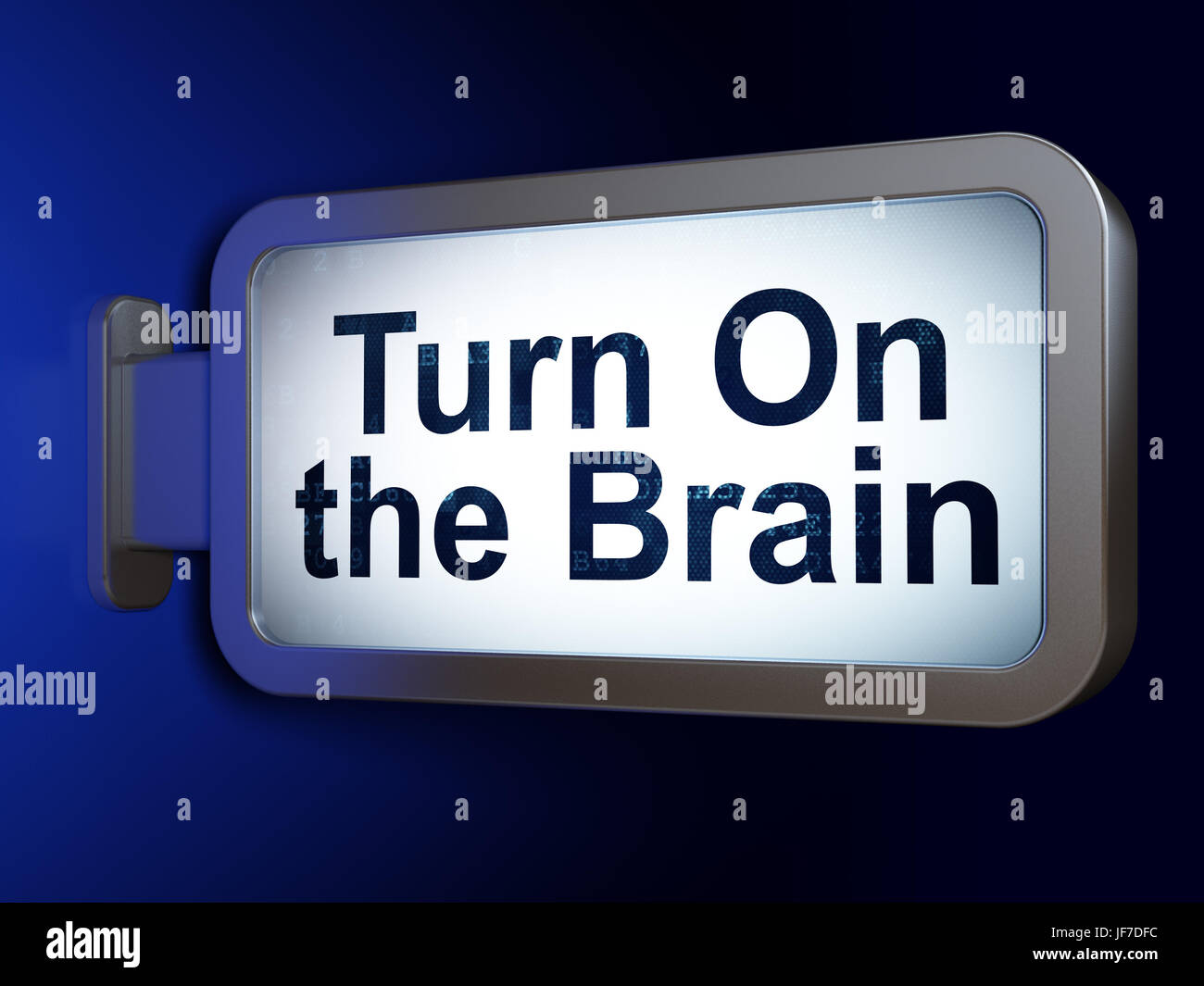 Learning concept: Turn On The Brain on billboard background Stock Photo ...