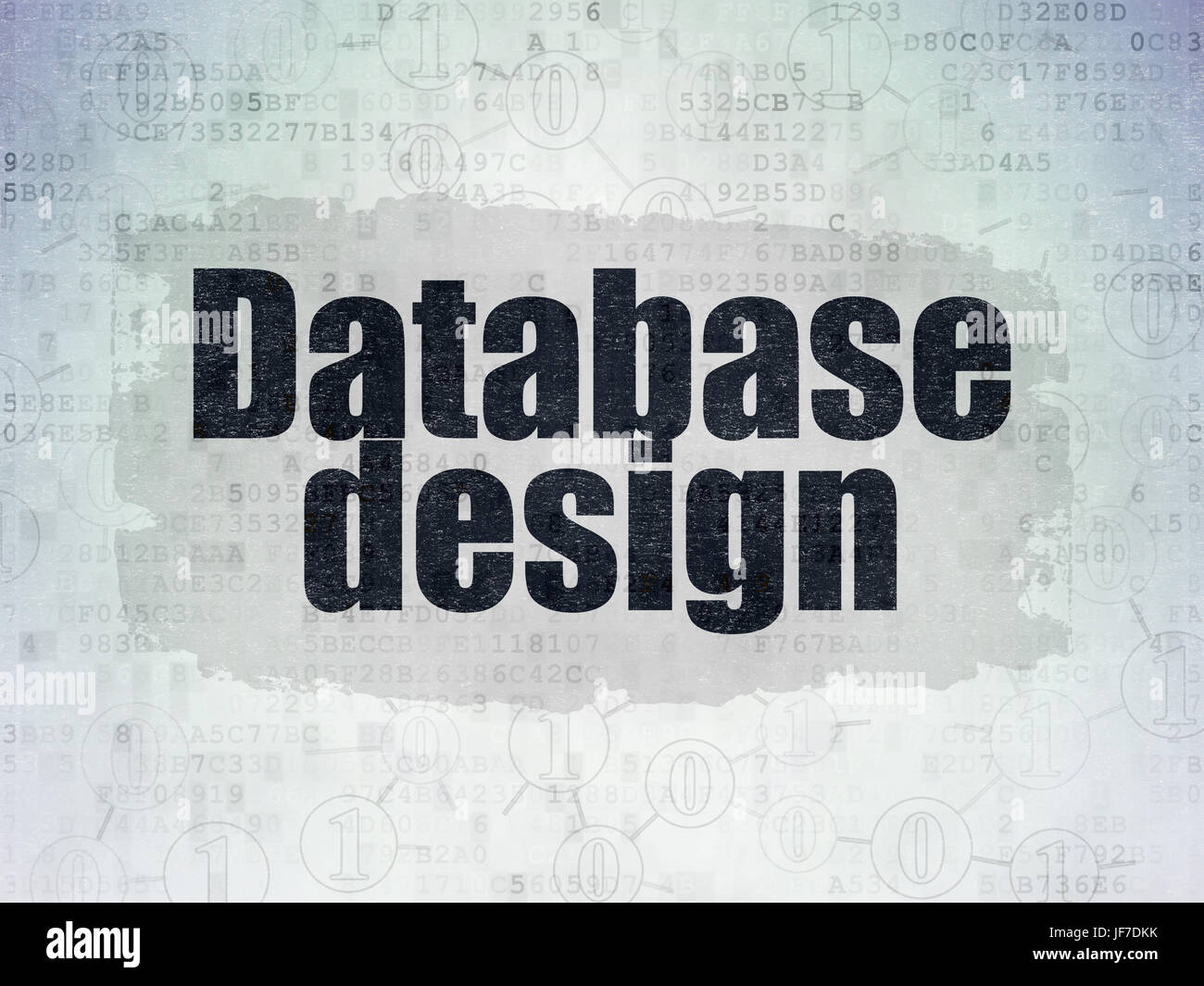 Programming concept: Database Design on Digital Data Paper background ...