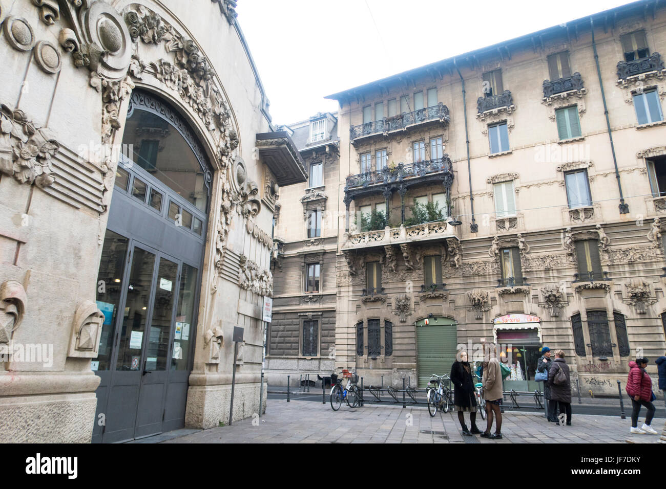 liberty buildings, milan, italy Stock Photo - Alamy
