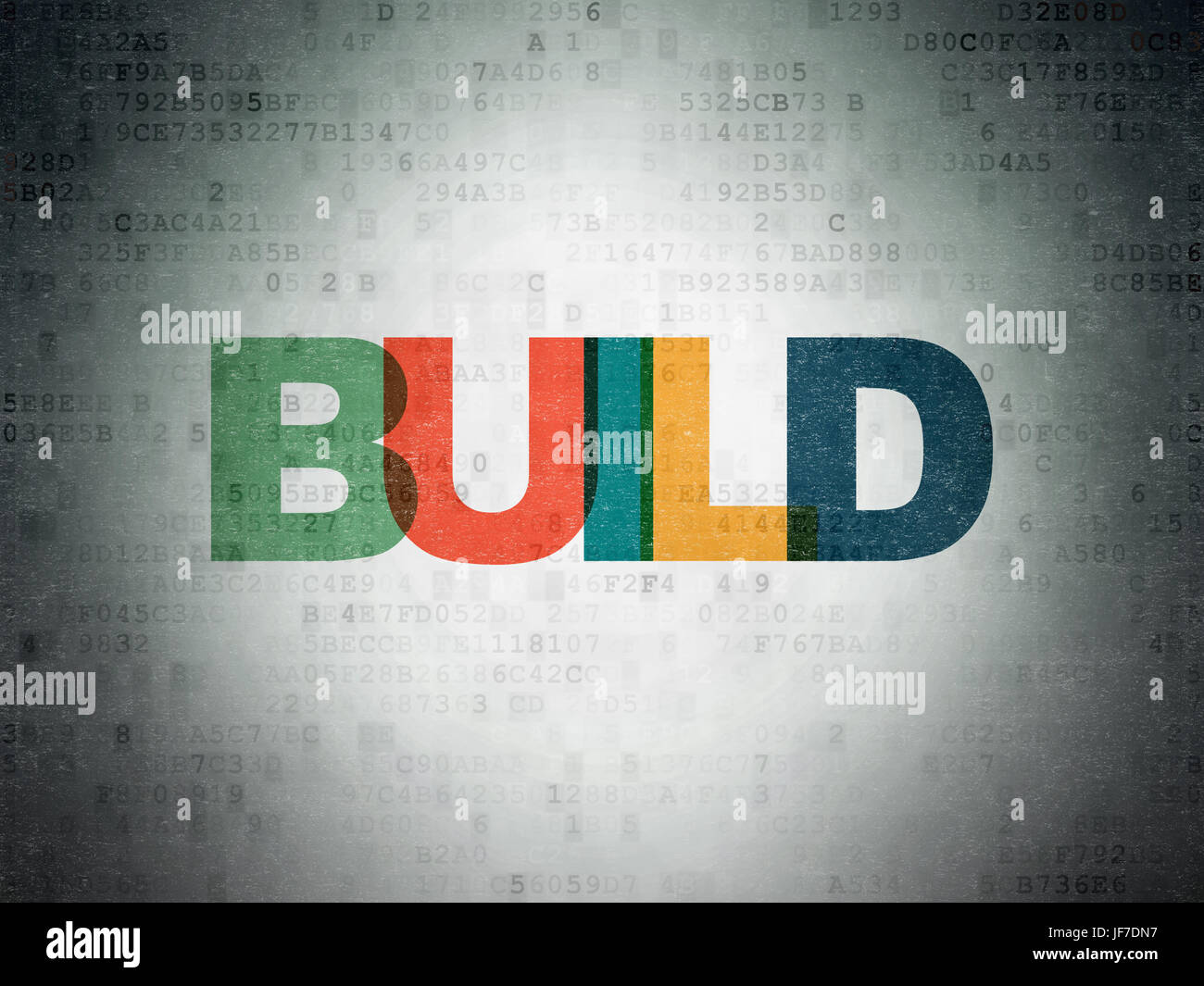 Building construction concept: Build on Digital Data Paper background ...